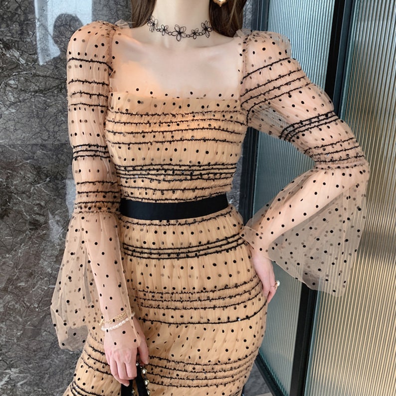 Romantic Brown Ruffled Fabric Sequins Ruffled Mesh Fabric - Etsy