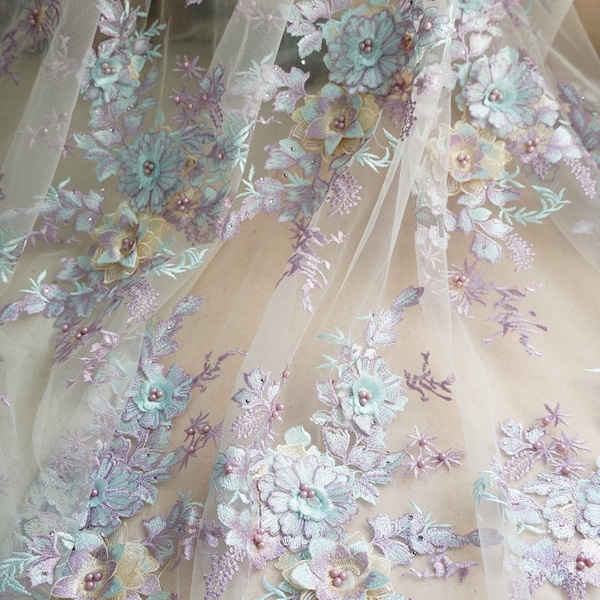 Lavender 3d Lace Fabric - Etsy