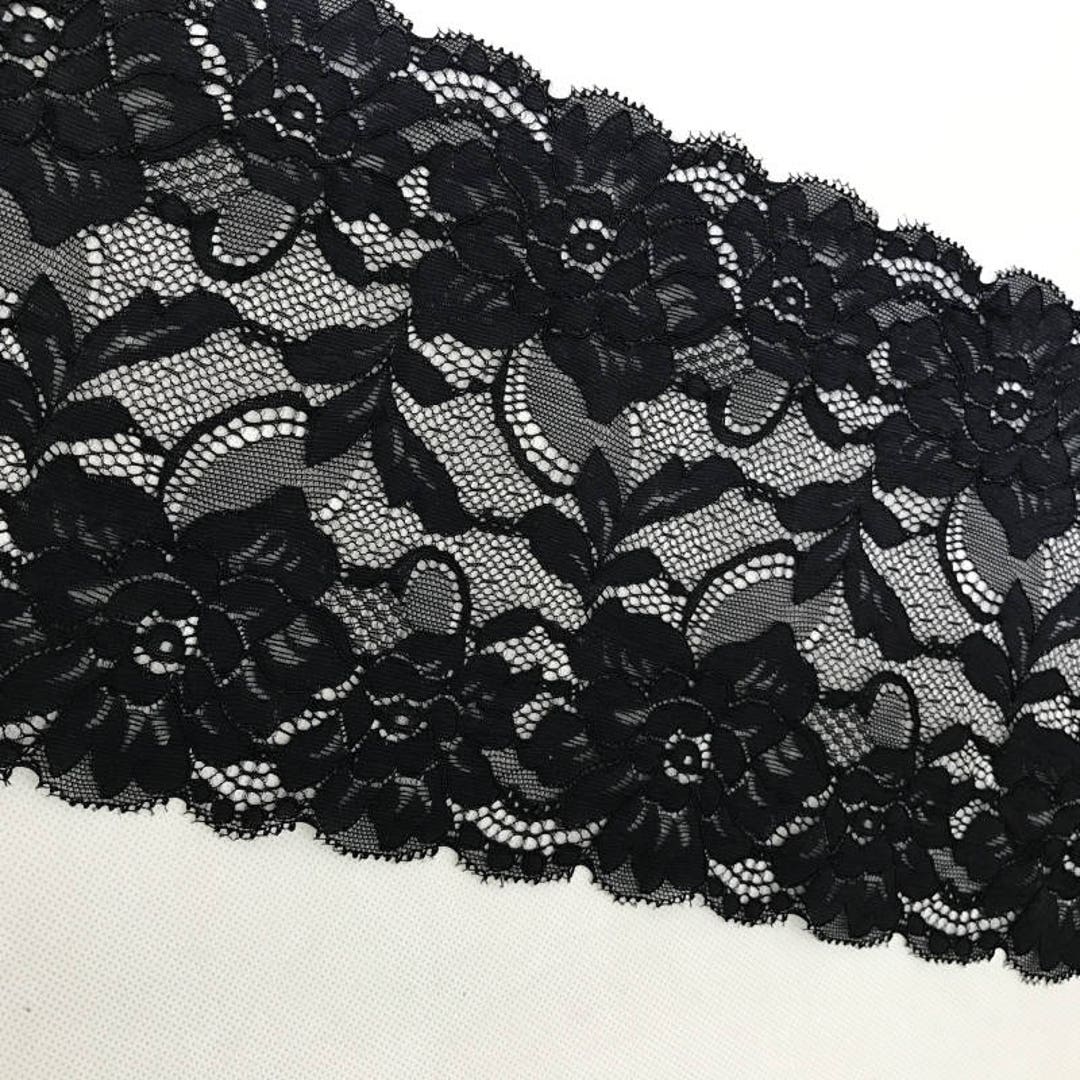 Vintage Style Black Stretch Lace Trim,scalloped Double Edge Lace ...