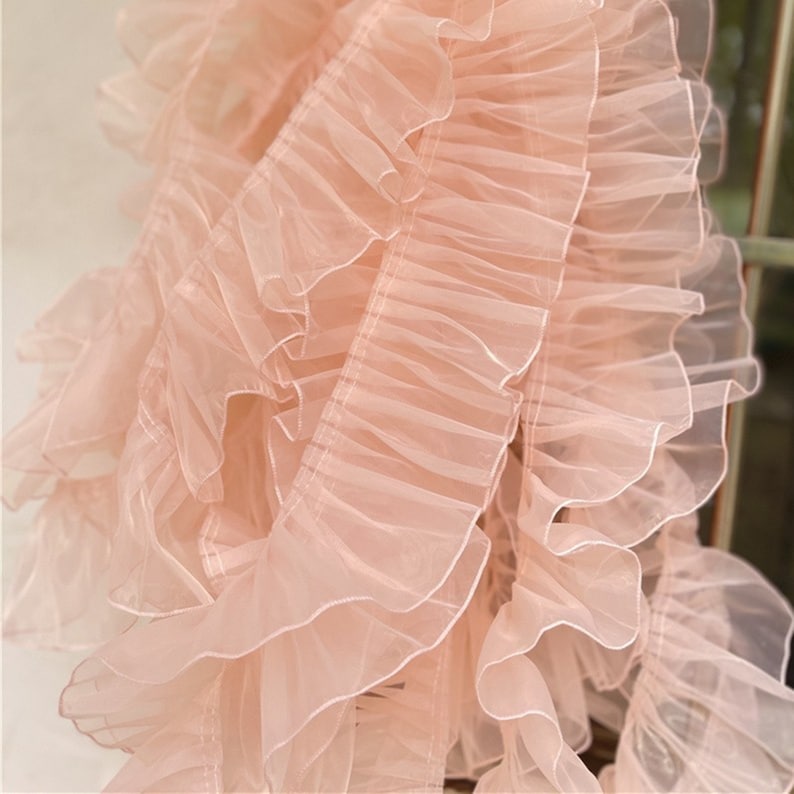 Single Ruffle Lace Trim Ruffle Organza Lace Trim Pleated | Etsy