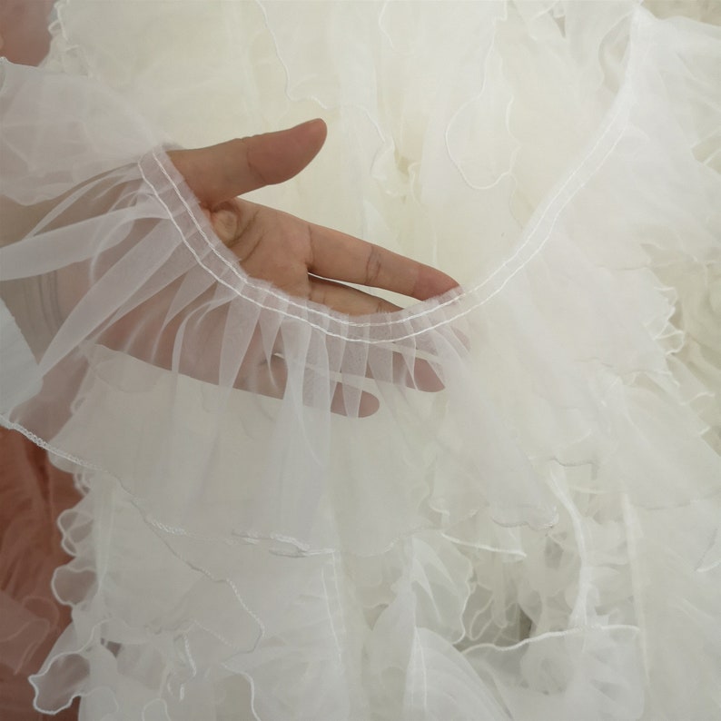Single Ruffle Lace Trim Ruffle Organza Lace Trim Pleated | Etsy