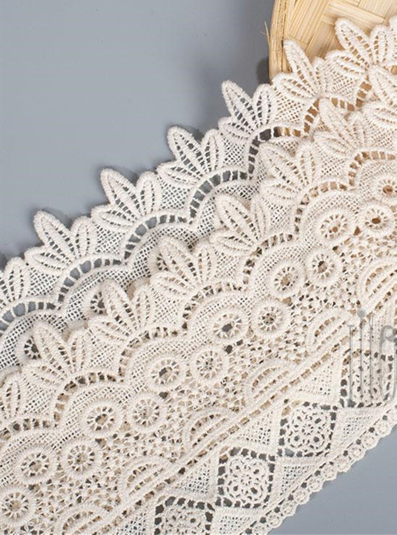 Cotton Lace Trim Embroidered Crochet Lace Vintage Lace Trim | Etsy