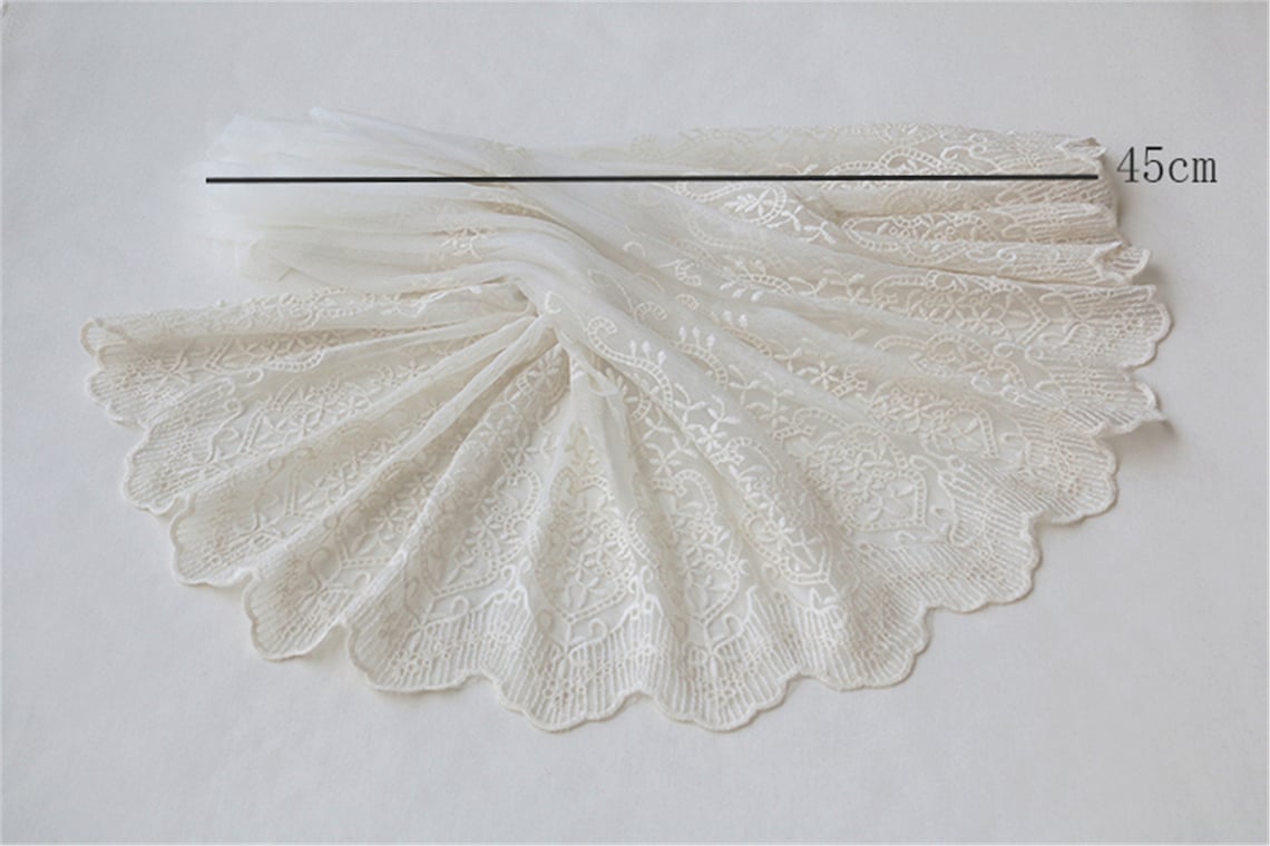 Super Wide Lace Trim Beige Floral Embroidered Tulle Lace - Etsy