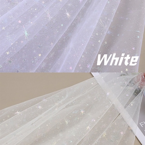 11 Colors Cute Star Shiny Tulle Lace Fabric, Glitter Tulle Mesh Fabric ...