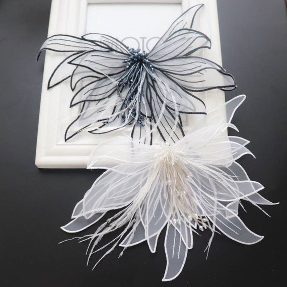 Beaded 3d Flower Applique 3d Floral Applique 3d Floral - Etsy