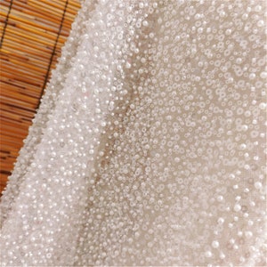 Heavy Beads Sequins Lace Fabric, Luxury Beaded Embroidery Lace Fabric ...