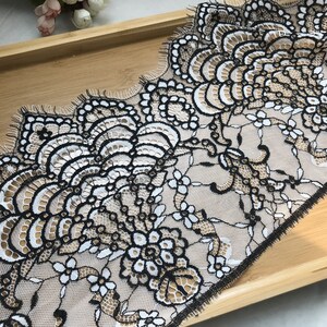 Two-tone Lace Trim, Chantilly Lace Trim, French Lace, Wedding Lace ...