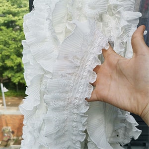 Stretch ruffle lace trim ruffle chiffon trim pleated stretch | Etsy