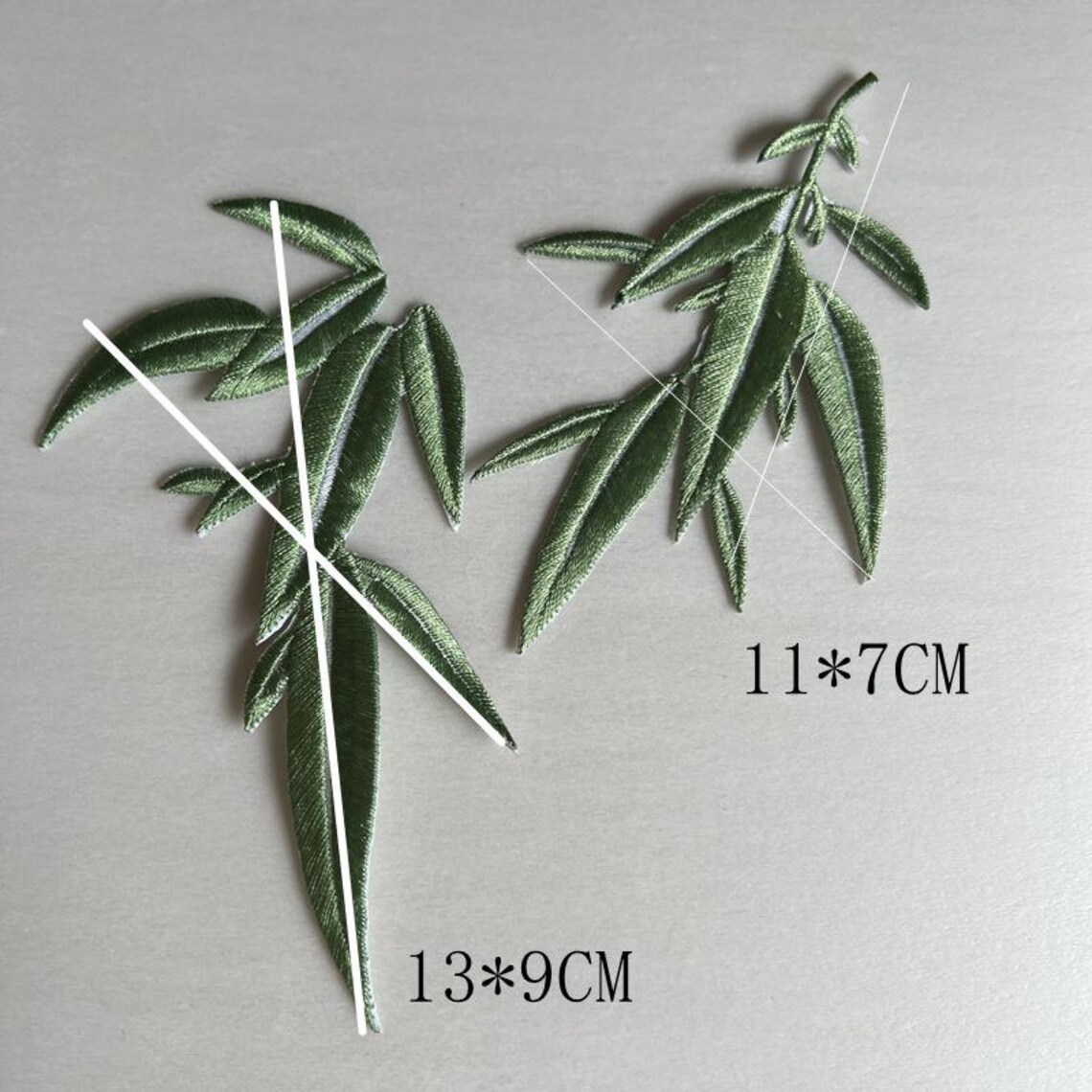 Unique Bamboo Leaves Applique, Iron-on Embroidery Leaf Patch for Prom ...