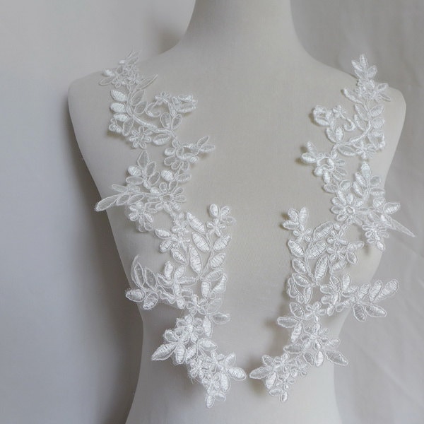 Wedding Lace Applique Pair in off White for Bridal Sashes - Etsy