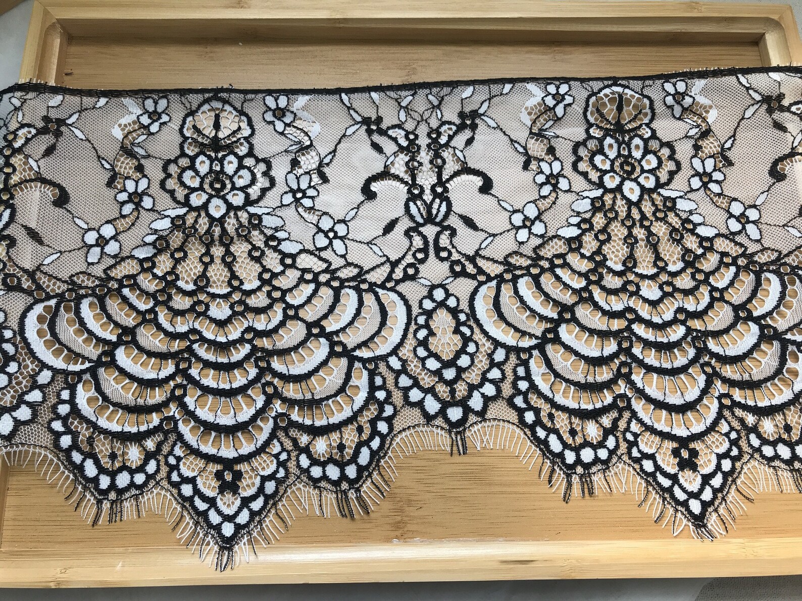 Two-tone Lace Trim, Chantilly Lace Trim, French Lace, Wedding Lace ...