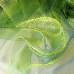 Twinkle Sheer Glimmer Organza Fabric, Illusion Iridescent Green Lace ...