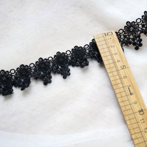 2 Yards Black Lace Trim, Black Venise Lace Trim, Hollowed Crochet Lace ...
