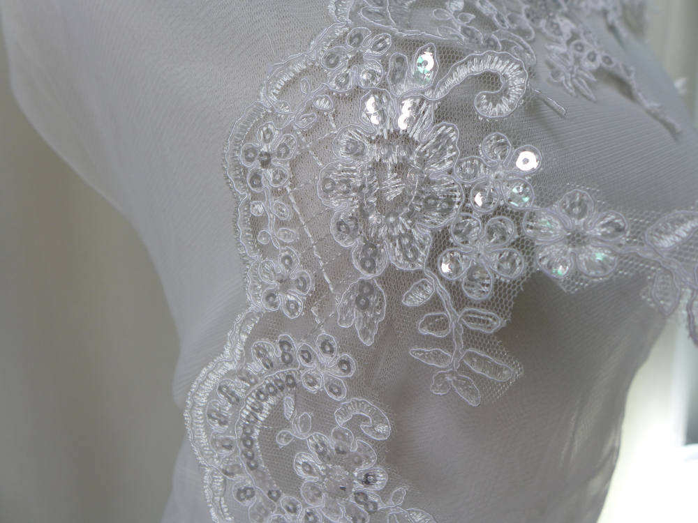 New Alencon Beaded Lace Trim in Ivory Scalloped Sequins Lace | Etsy