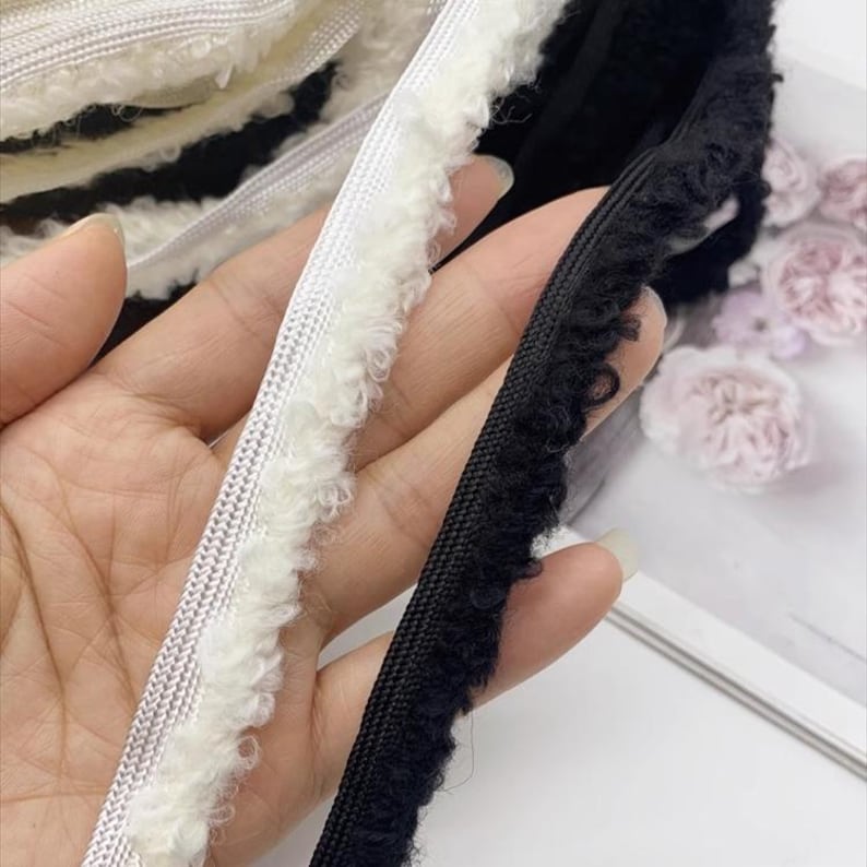 0.59" Wide Shinny Fluffy Trim, Solid Color Trim for Doll Dress, Collar ...