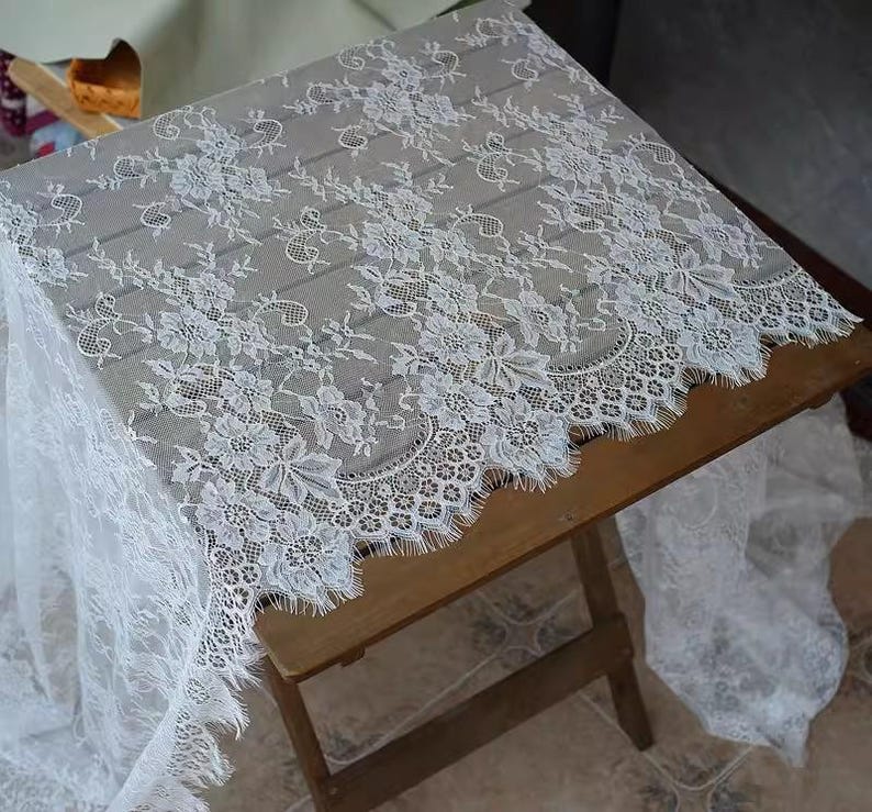 Colorful Soft Lace Fabric, Pretty Chantilly Lace Fabric, Eyelash Floral ...