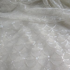 Shinny Fish Scales Sequins Beaded Fabric for Wedding Gown, Ball Gown ...