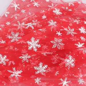 Snowflake Lace Fabric, Colorful Snowflake Tulle Fabric, Mesh Lace ...