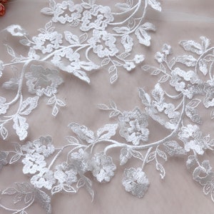 Beautiful Floral Lace Applique, Back Lace Applique With Embroidered ...