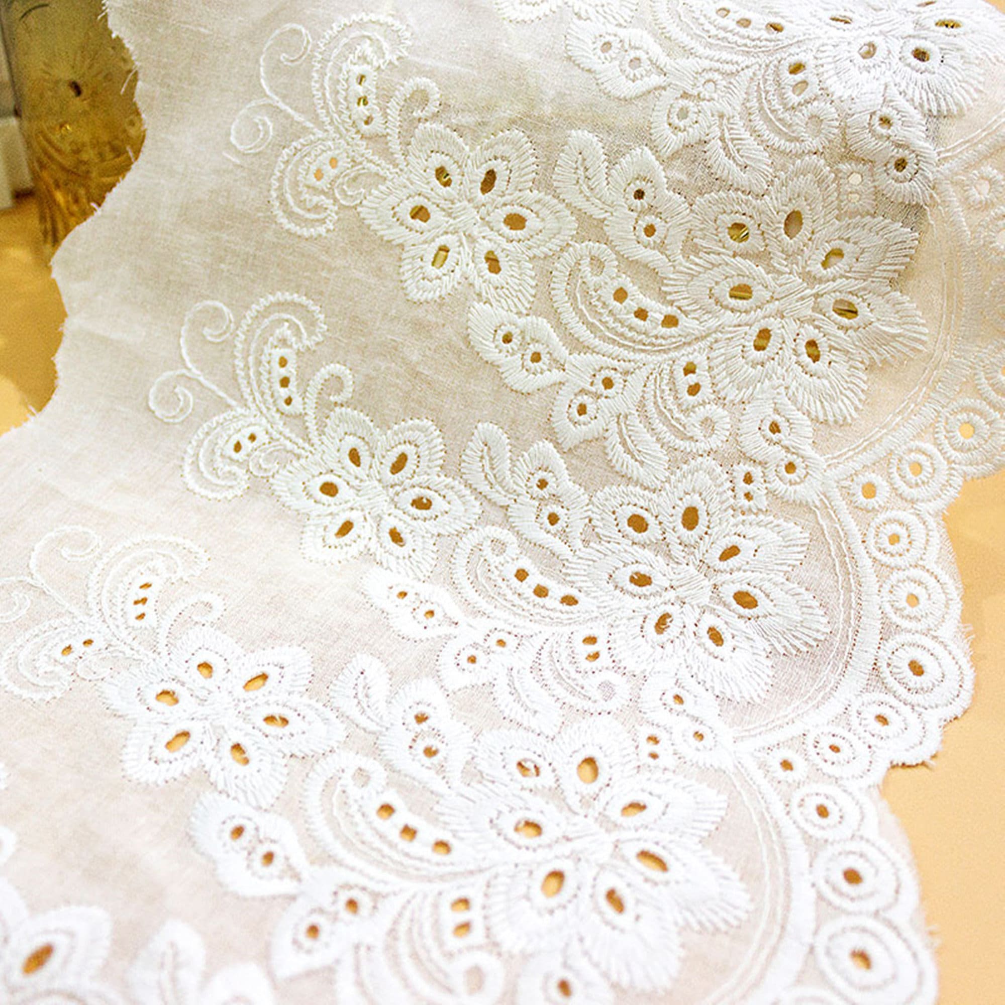 6.89 Wide Cotton Lace Trim Eyelet Cotton Trim off - Etsy