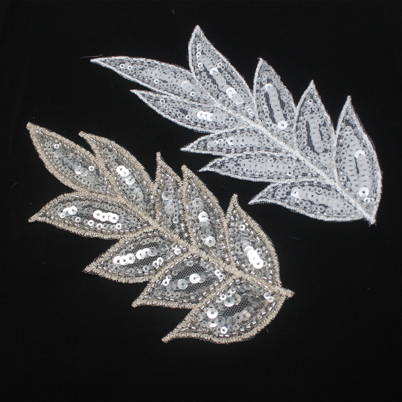 Leaf Lace Applique Leaf Lace Patch Beaded Leaf Patch - Etsy