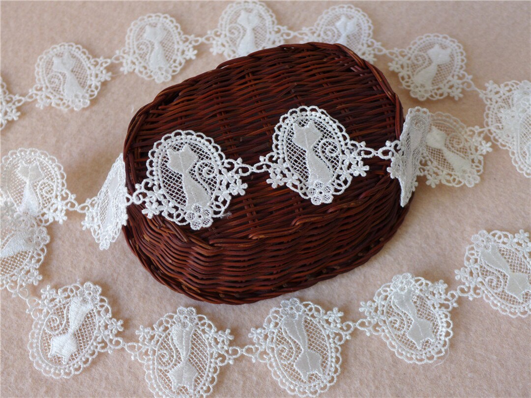 Venice/venise Lace Fabric Trim, Cat Lace Applique Trim, Lovely Lace ...