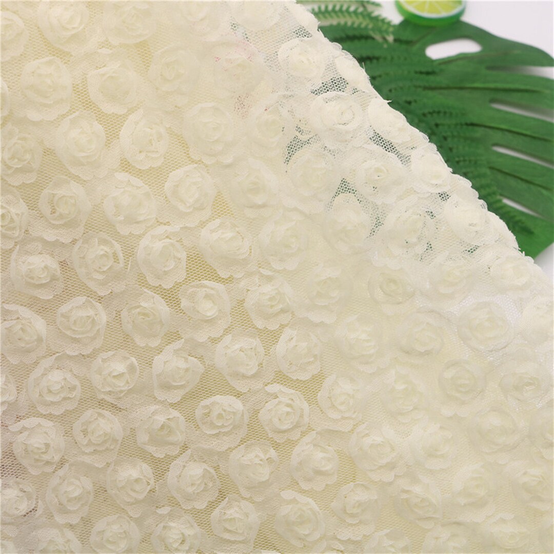 10 Colors 3D Floral Fabric Rose Bouquet Fabric on Mesh 3D - Etsy