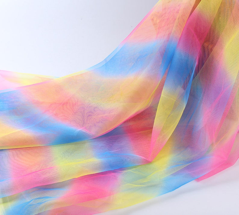 Ombre Tulle Fabric Dream Rainbow Tulle Fabric Gradient Tulle | Etsy