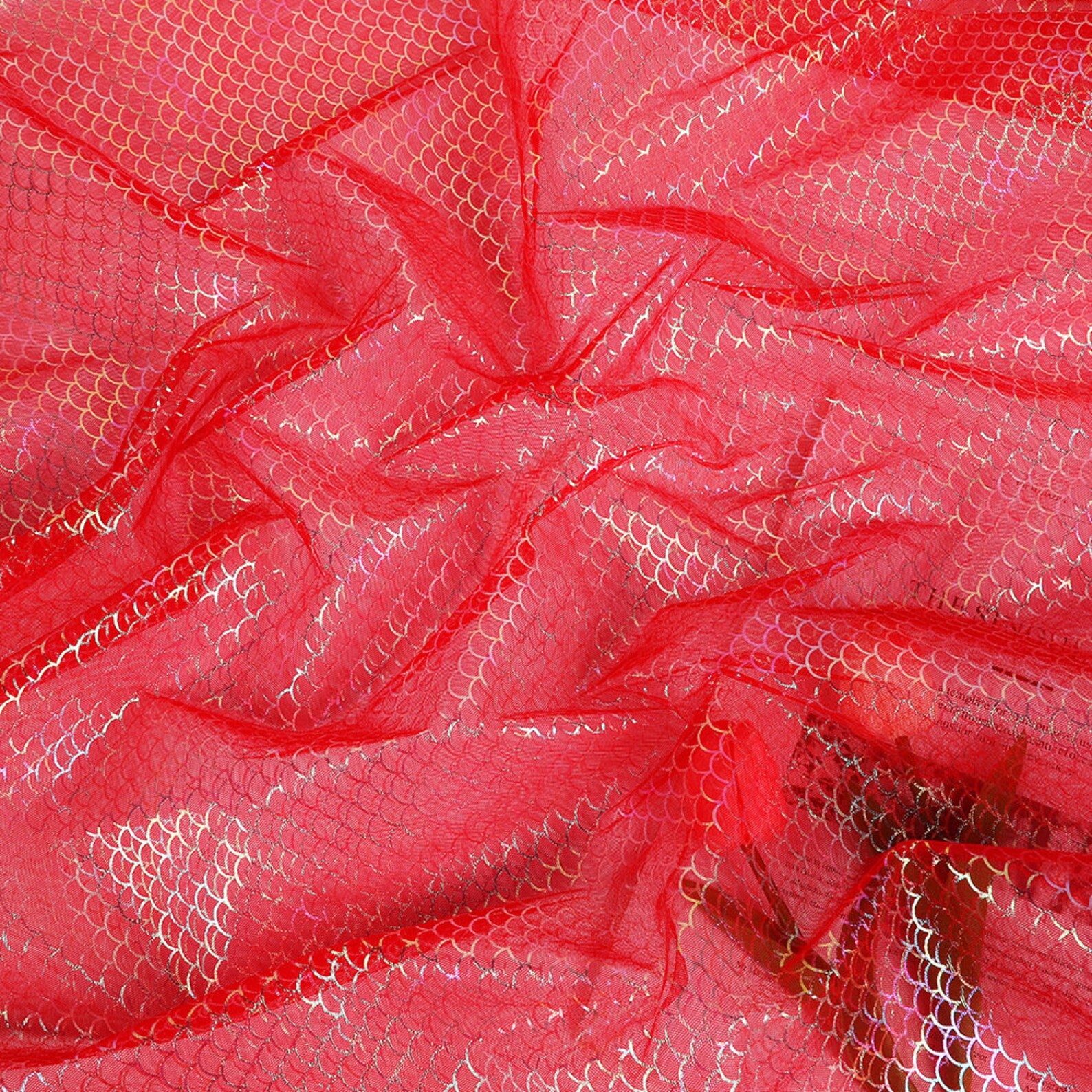9 Colors Shimmering Fish Scales Pattern Tulle Fabric, Shinny Tulle Lace ...