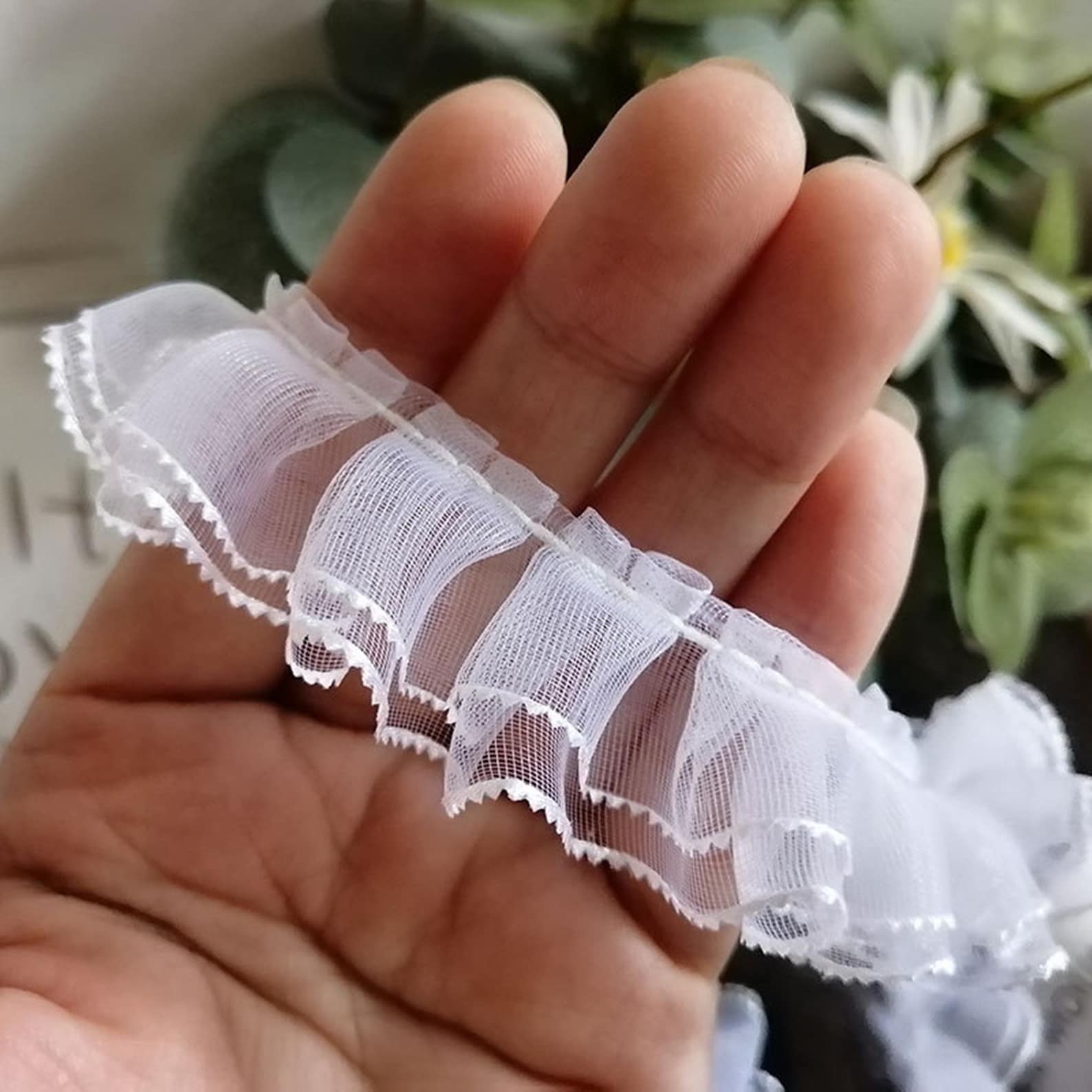 Double Layers Ruffle Lace Trim Ruffled Gauze Net Mesh Lace - Etsy