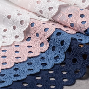 Lovely Embroidery Cotton Trim, Eyelet Scalloped Cotton Trim for Wedding ...