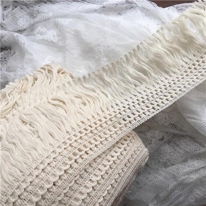 12cm Wide, Lovely Cotton Trim, Beige Tassel Trim for Costume Design ...