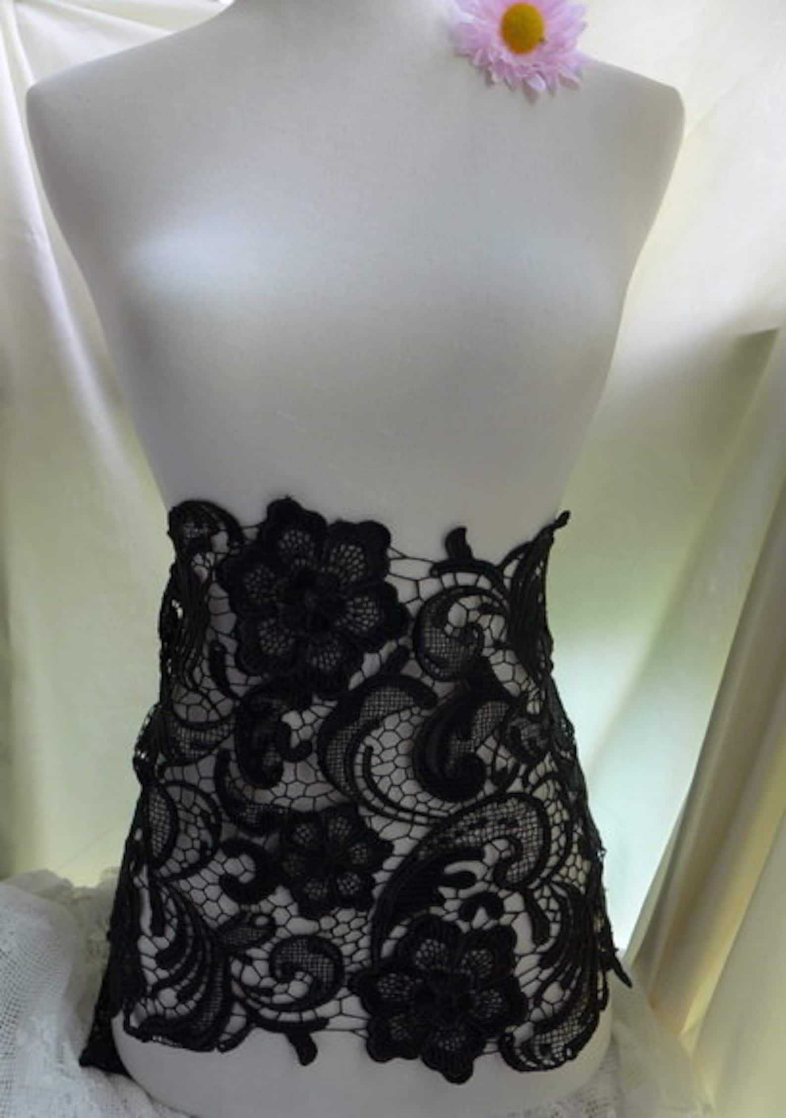 Wide Black Lace Trim Elegant Guipure Black Lace Fabric Trim | Etsy