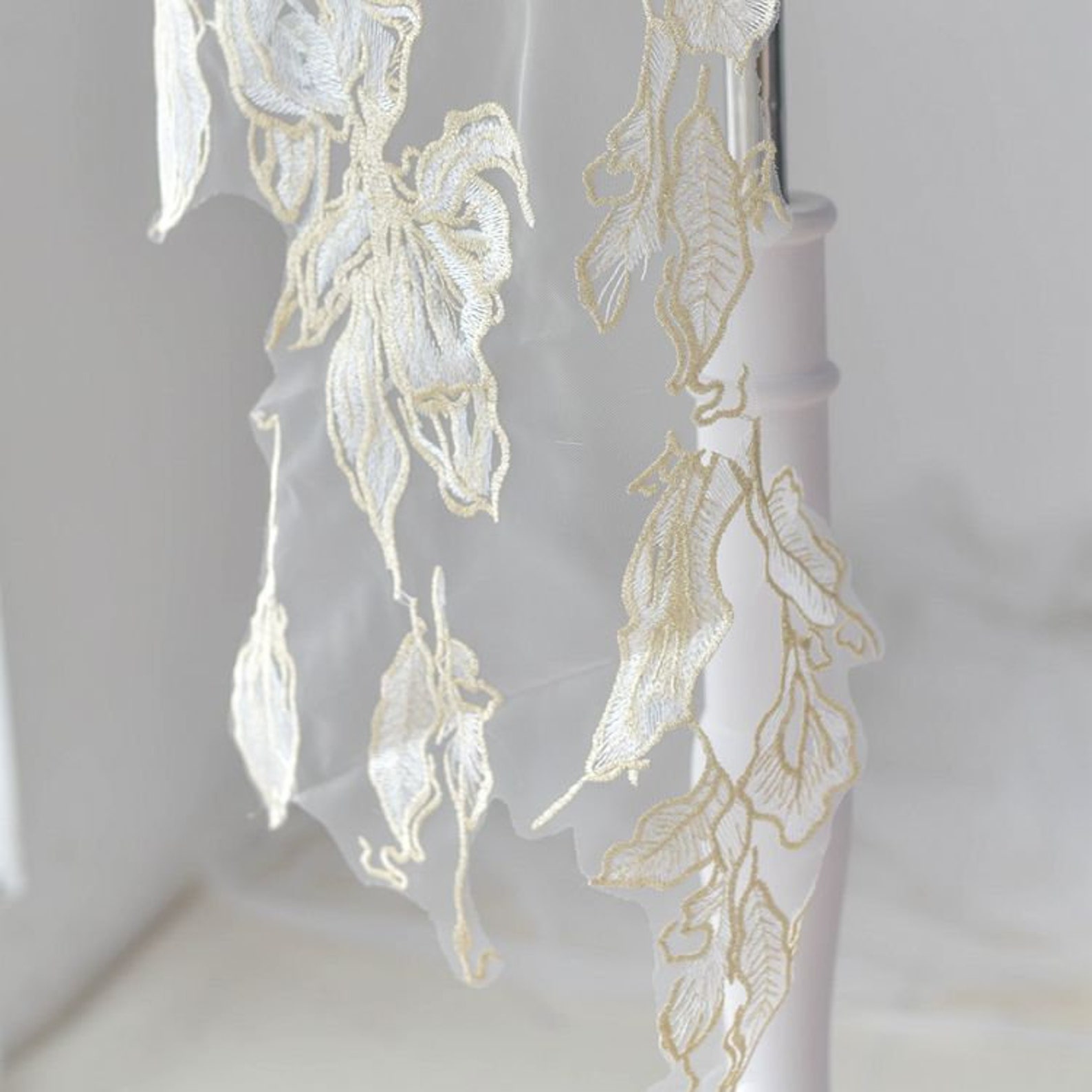 Luxury Gold Embroidered Lace Appliqueelegant Embroidered Mesh - Etsy