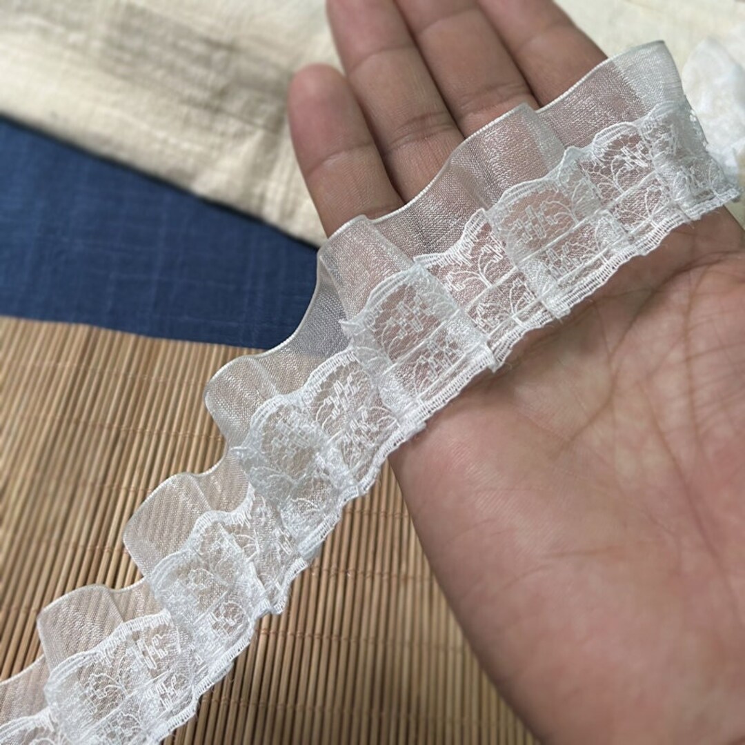 2 Yards, Lovely Ruffled Lace Trim, Double-layer Pleated Trim, Dress ...