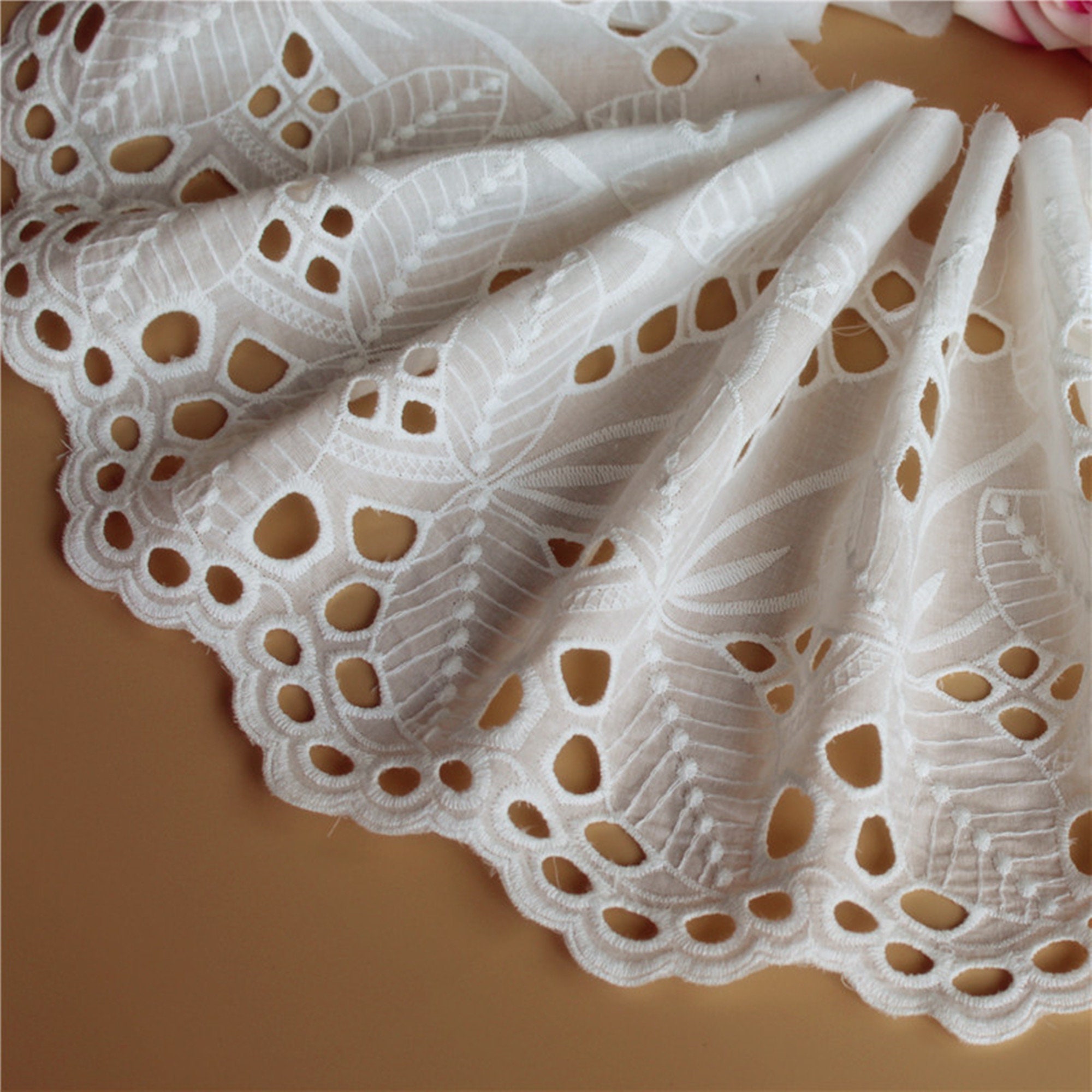 Embroidered Eyelet Cotton Lace Embroidery Scalloped Cotton - Etsy