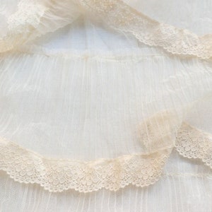 Beige /black Ruffle Fabric, Ruffled Tulle Fabric, Pleated Tulle Lace ...