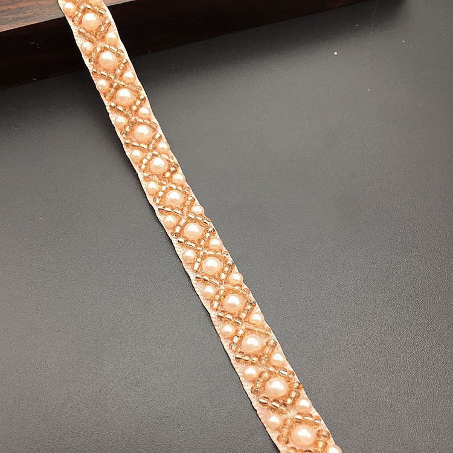 Deluxe Beaded Lace Trim Elegant Sashes Beaded Trim Bridal | Etsy