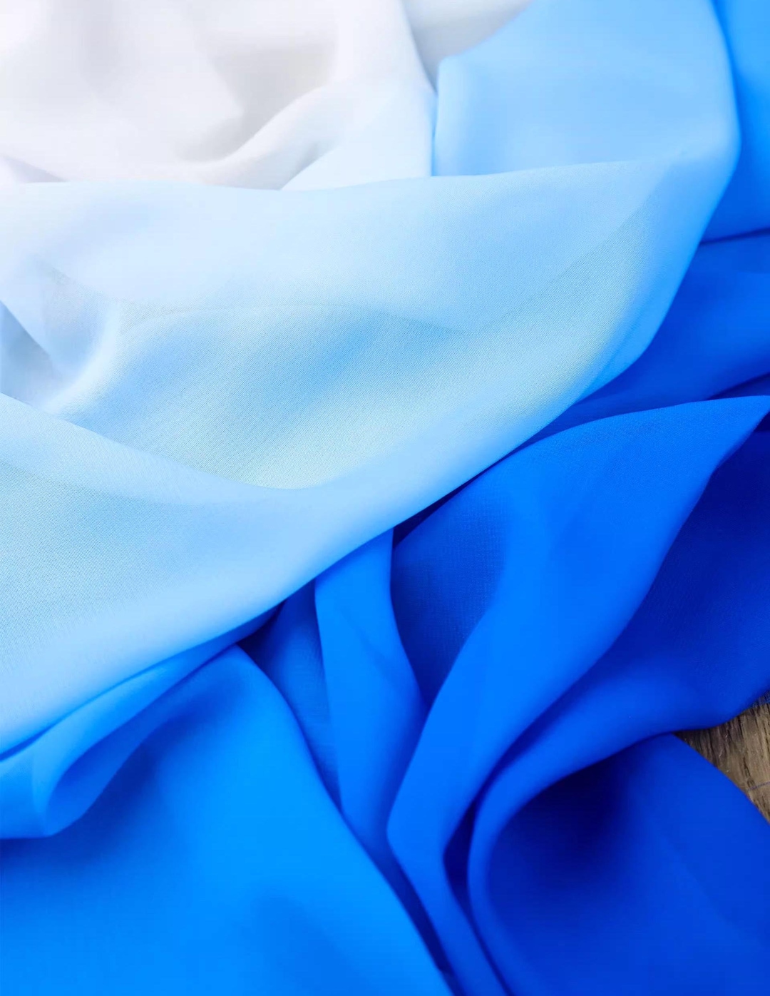Ombre White Blue Chiffon Fabric, Soft Chiffon Lace Fabrics, Chic ...