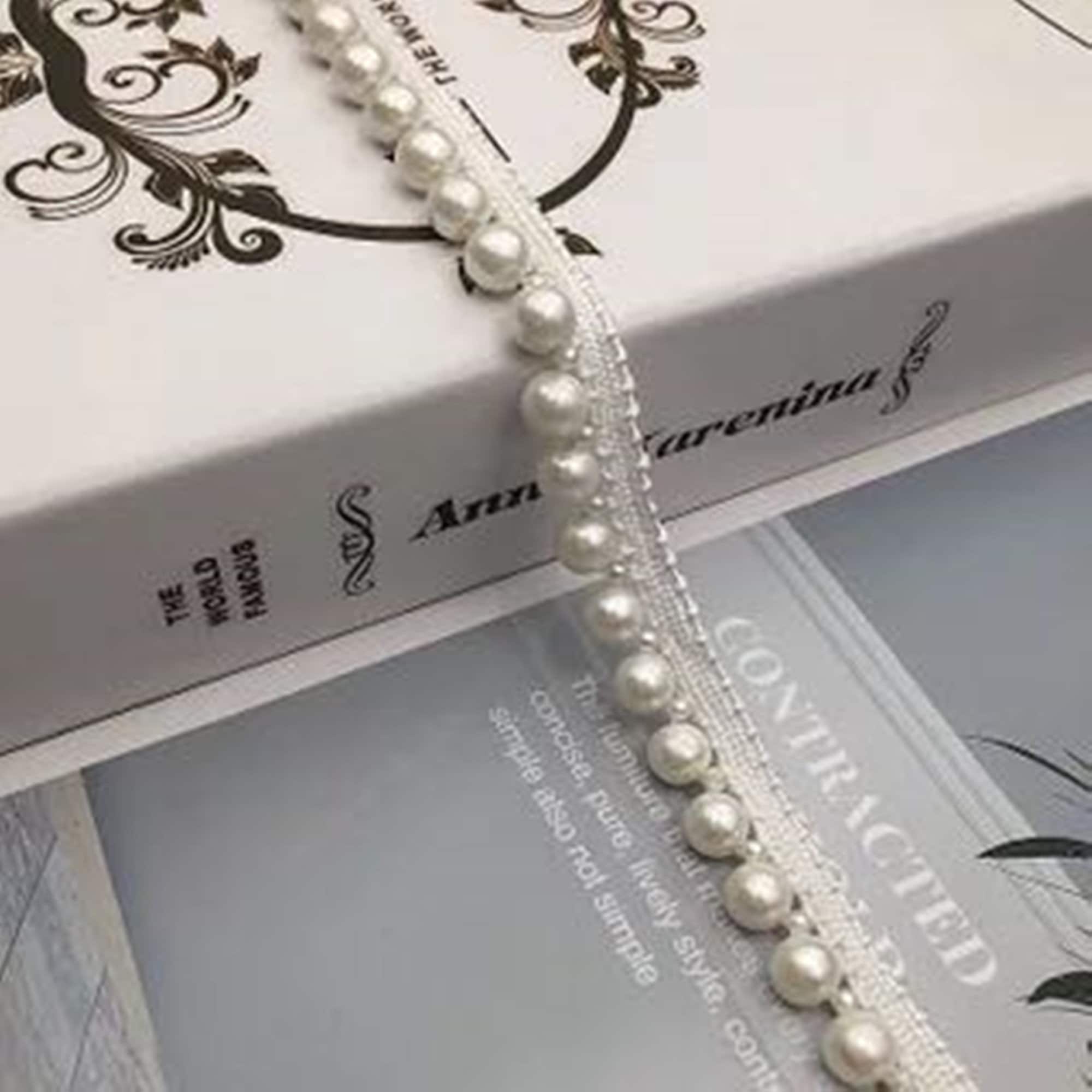 Pearl Trim Pearl Ribbon Pearl Beaded Lace Trim Bridal Sash - Etsy