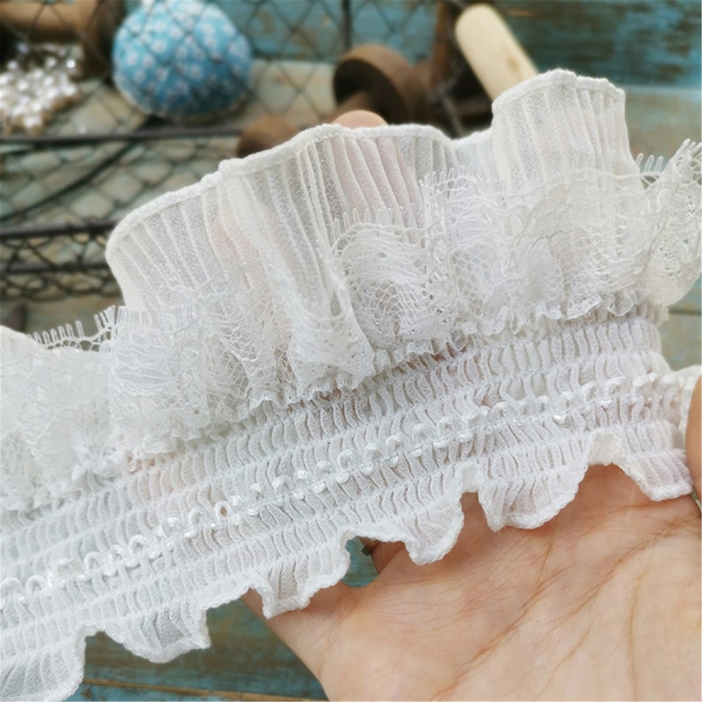 Stretch Ruffle Lace Trim Ruffle Chiffon Trim Pleated Stretch | Etsy