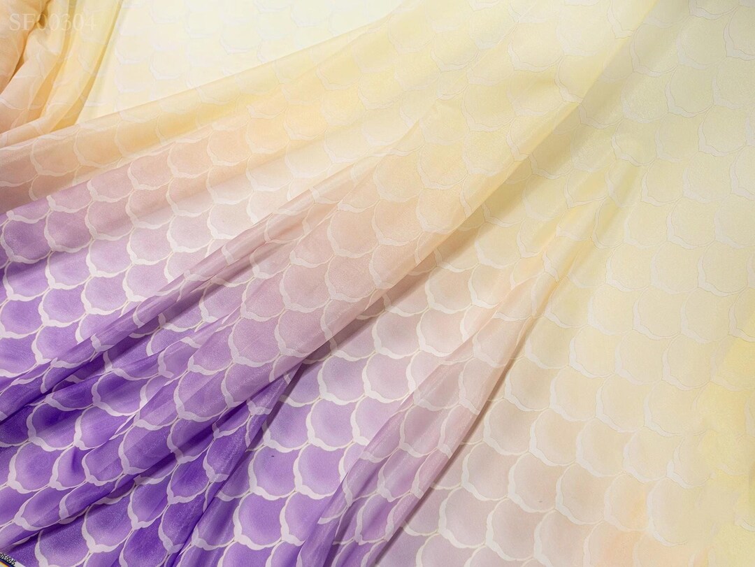 10 Colors Dreamy Scales Pattern Fabric, Ombre Chiffon Fabric for ...