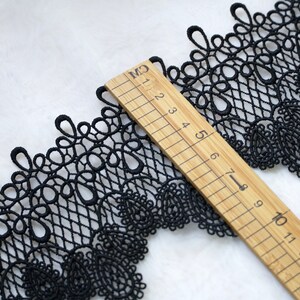 Venice Lace Trim, Circle Lace Trim, Black Guipure Lace Trimming for ...