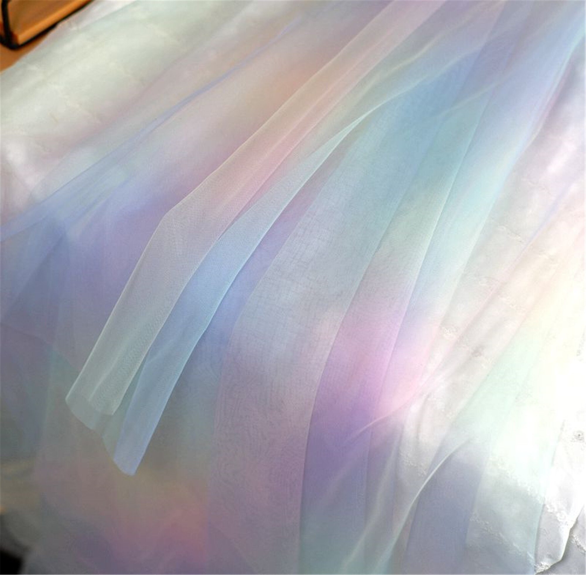 Ombre Fabric, Gradient Tulle Fabric, Rainbow Color Mesh Lace Fabric ...