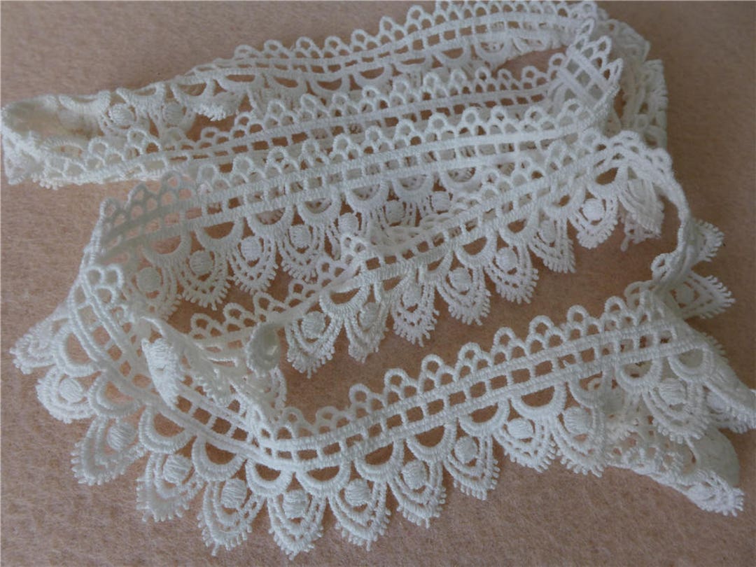 0.98 Wide Narrow Crocheted Lace Fabric Trim, New Eyelet Lace Trim by ...
