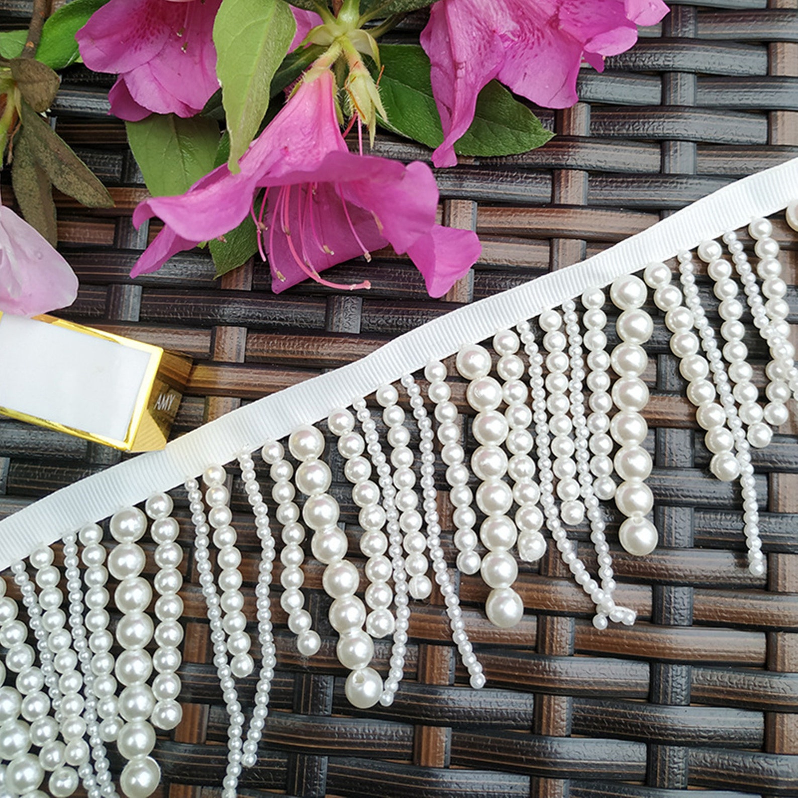 Beaded Fringe Tassel Trim Pearl Lace Trim Beaded Ribbon - Etsy