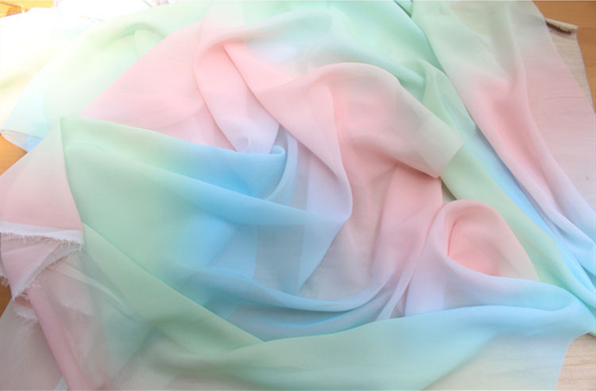 Soft Ombre Chiffon Fabric Multi-tones Lace Fabric for Prom | Etsy