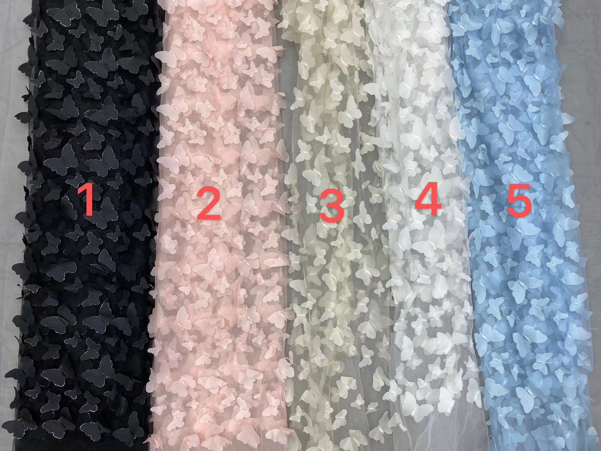 Butterfly Lace Fabric 3D Butterfly Embroidered Lace Fabric - Etsy