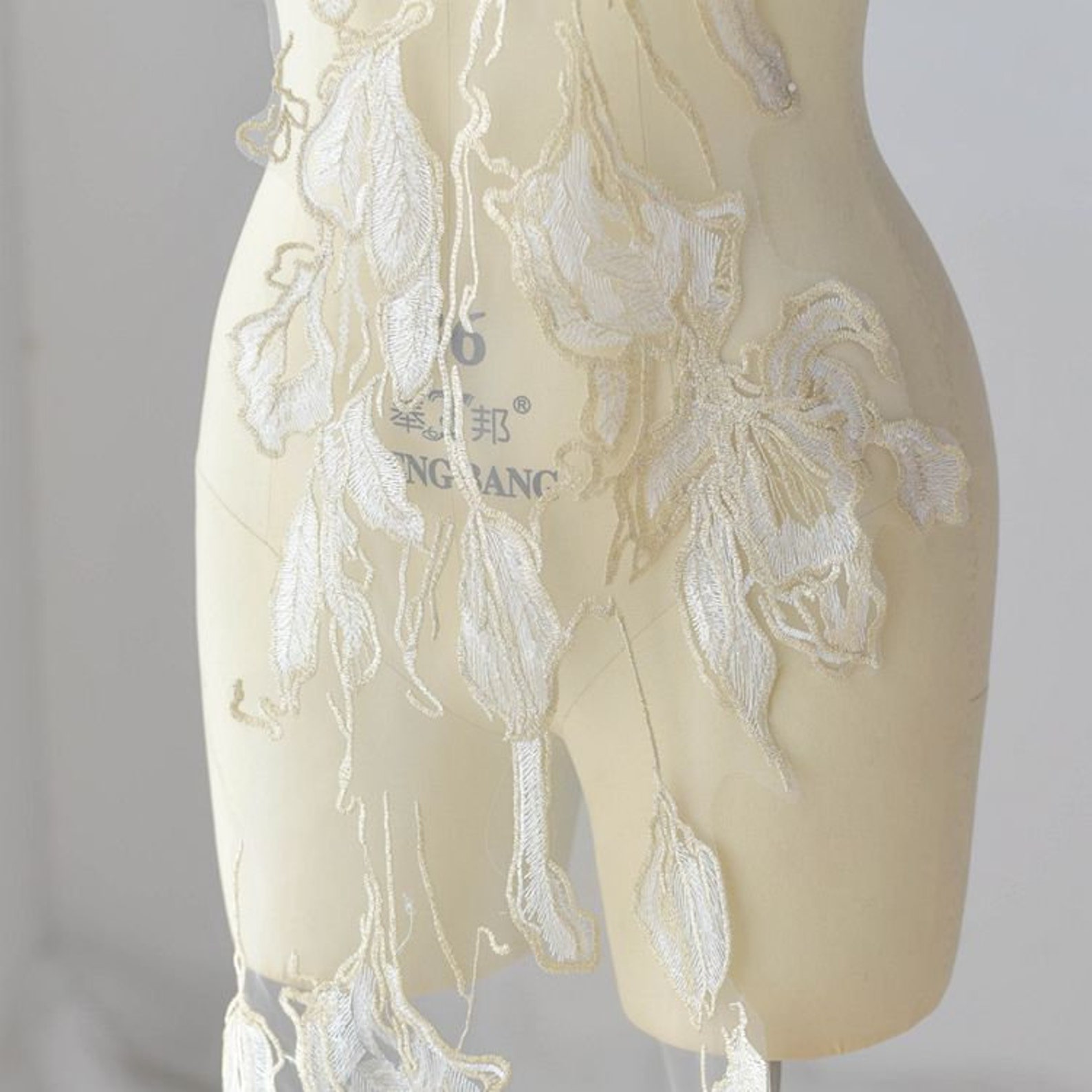 Luxury Gold Embroidered Lace Appliqueelegant Embroidered Mesh | Etsy