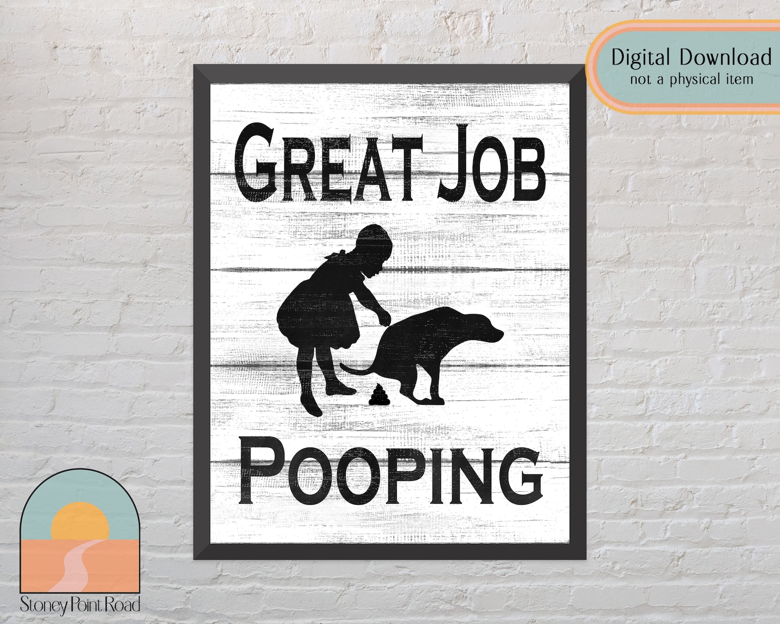 Great Job Pooping | Bathroom Wall Décor | Dog Décor | Funny Bathroom ...